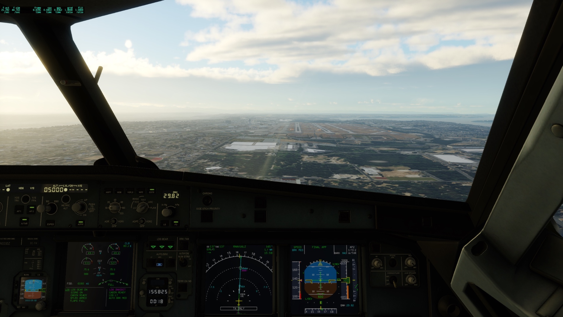 Slightly offset from runway flying RNAV (RNP) Z RWY 16L - Airbus A320 ...