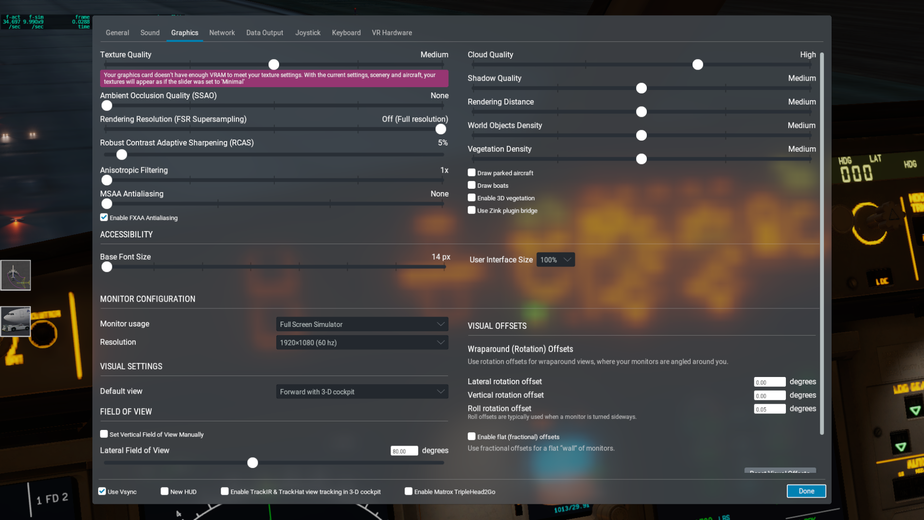 Very low cockpit texture resolution on 4GB VRAM(1080p) - Airbus A330 ...