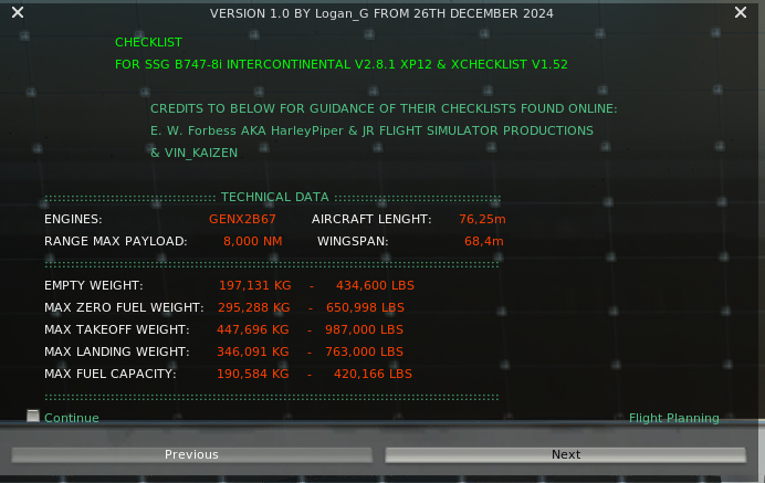 Checklist SSG B747-8i Intercontinental - Checklist - X-Plane.Org Forum