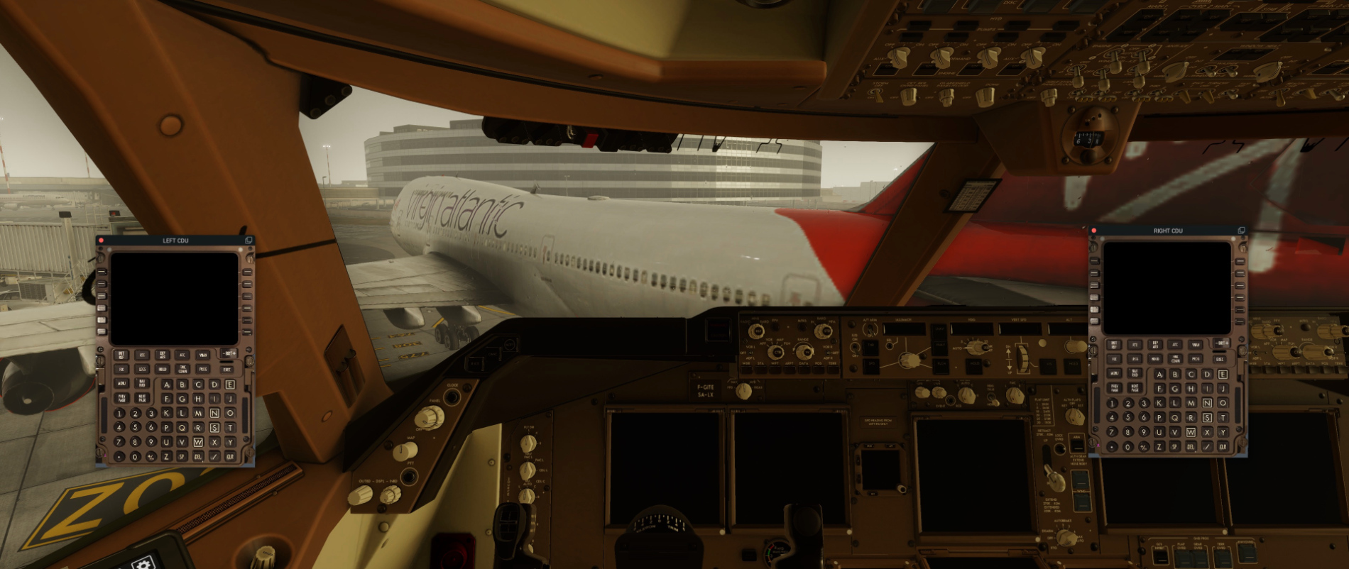 747 CDU pops up for a millisecond and then disappears - Boeing 747-8 ...