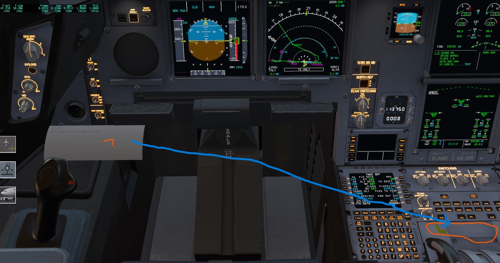 A330 Printer paper placement is hard to view at the same time with FMC ...