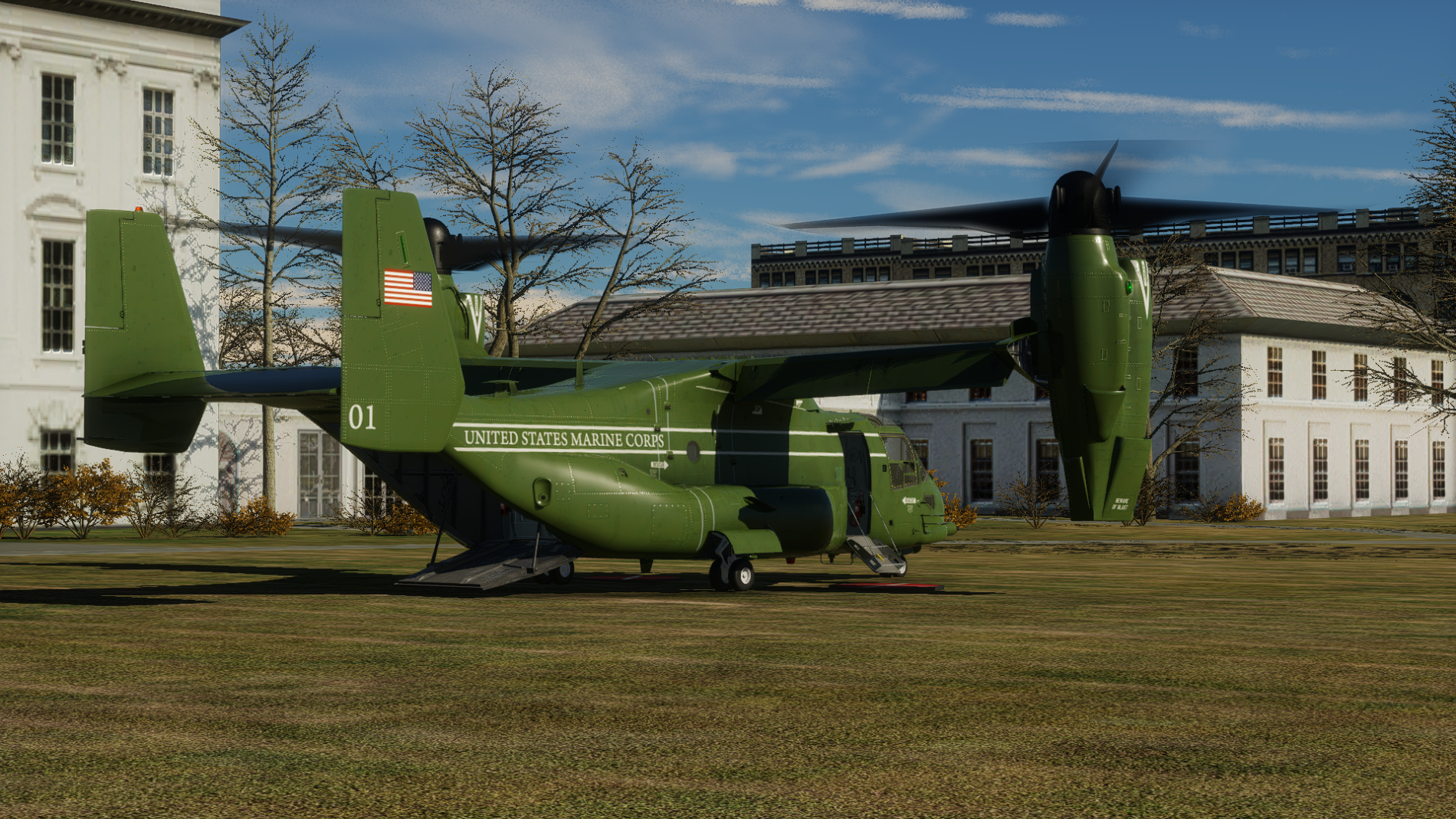 HMX-1 Marine One livery for AOA Simulations XP12 V-22 Osprey - V-22 ...