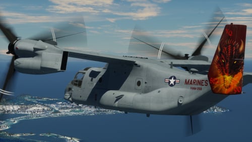 VMM-268 Red Dragons livery for AOA Simulations XP12 V-22 Osprey - V-22 ...