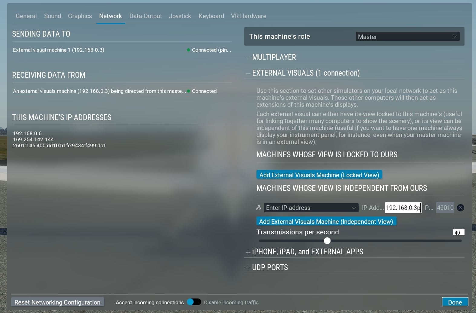Network - External Visual - Net Settings - IP of Slave/Master (Round 2 ...