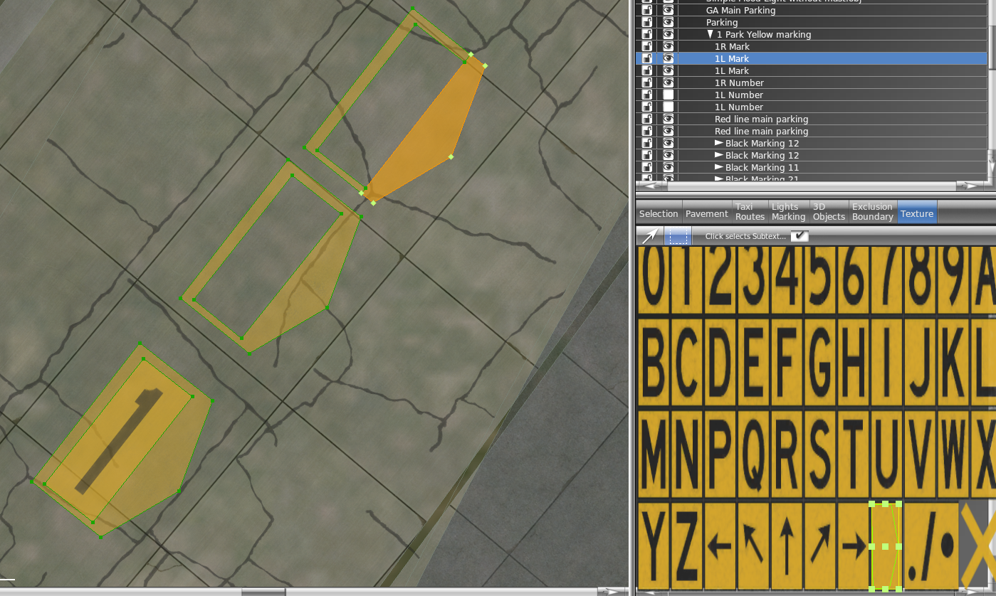 Draped polygon for yellow marking with number disappearing randomly ...