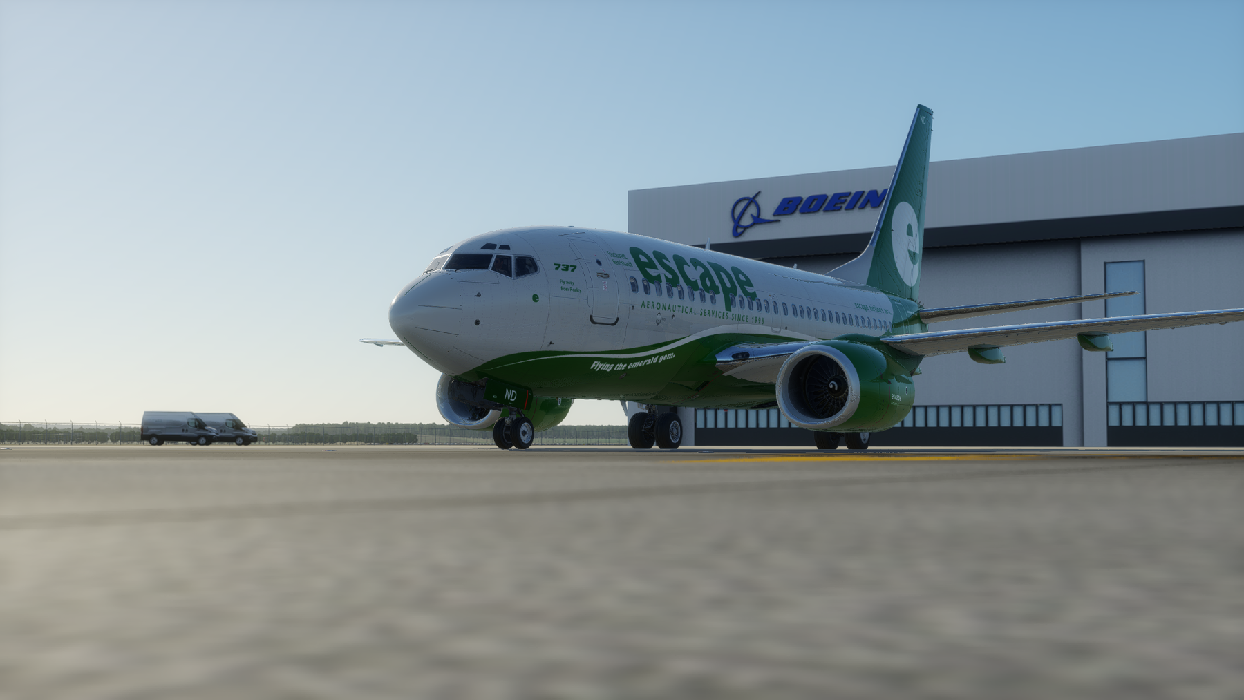 Escape Airlines International, Boeing 737-600, Emerald livery (Green ...