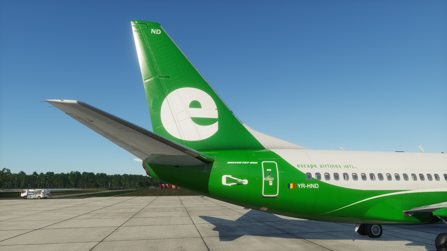 Escape Airlines International, Boeing 737-600, Emerald livery (Green ...