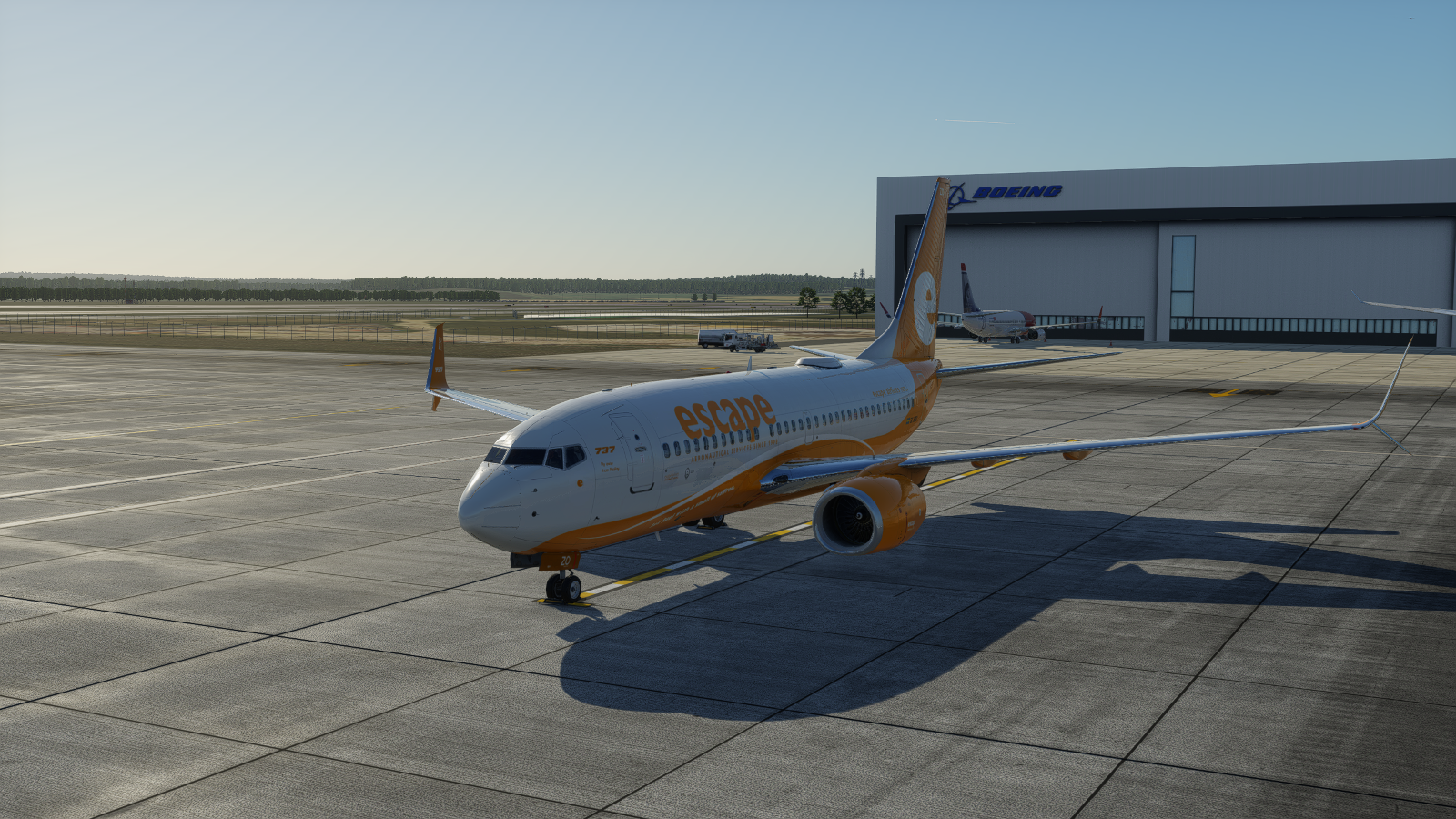 Escape Airlines International, Boeing 737-700, Saffron (Yellow) SE-BZO ...