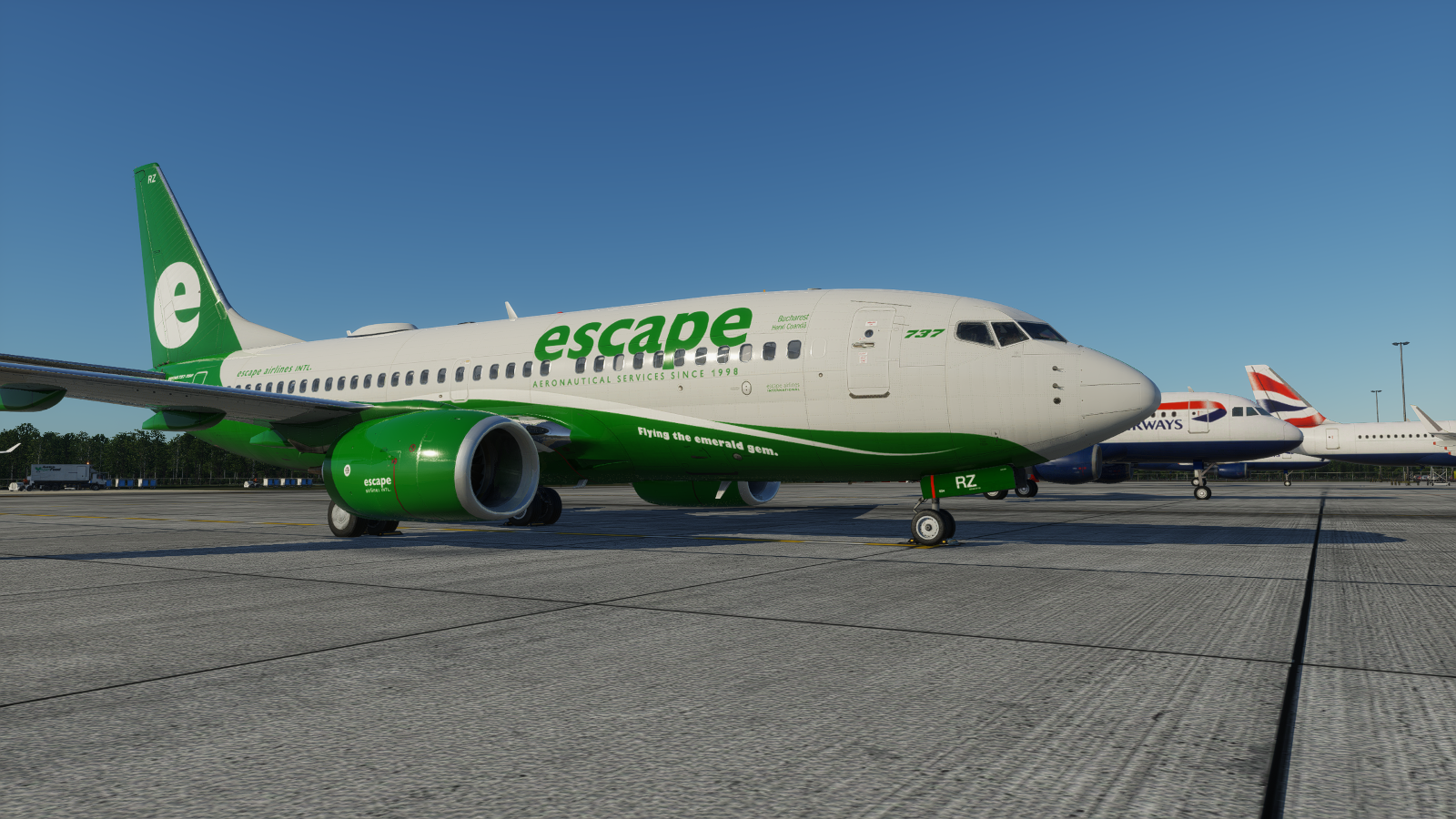 Escape Airlines International, Boeing 737-700, Emerald livery (Green ...