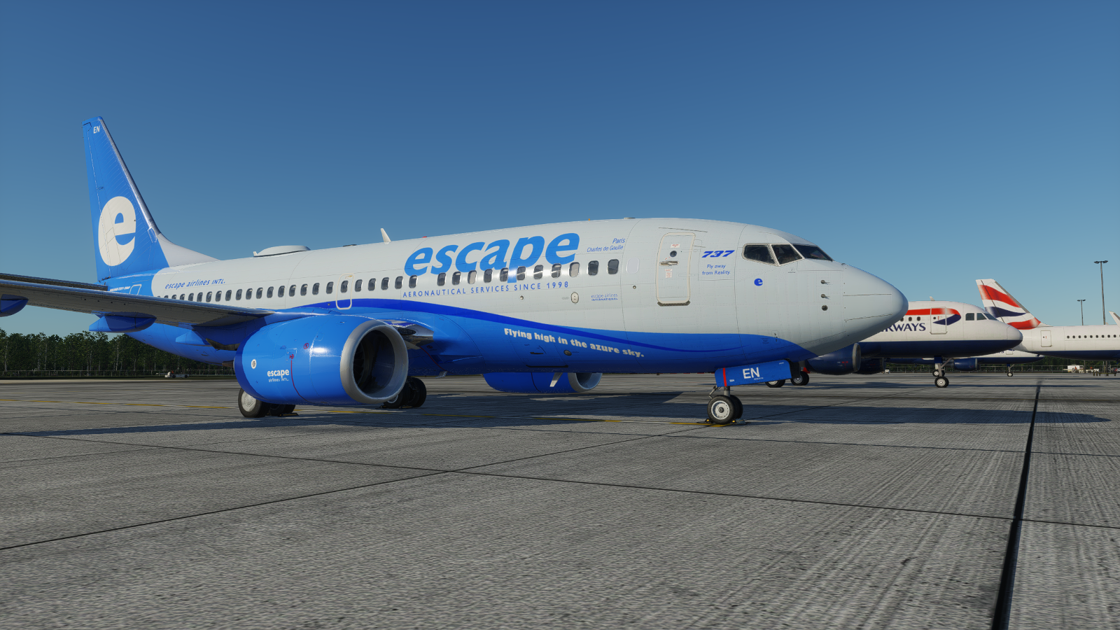 Escape Airlines International, Boeing 737-700, Azure livery (Blue) F ...