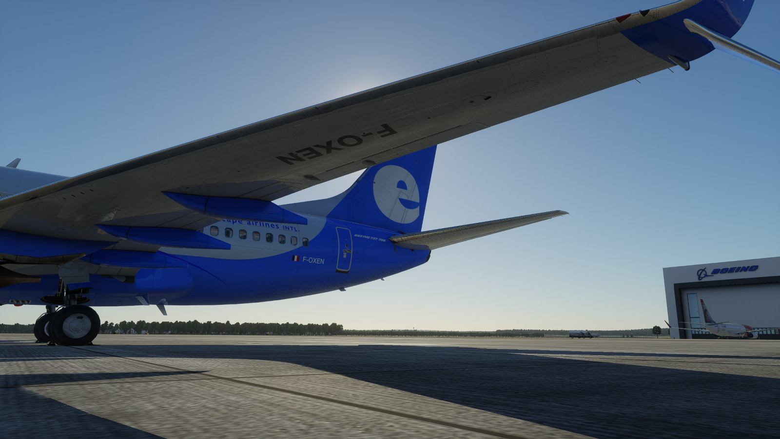 Escape Airlines International, Boeing 737-700, Azure livery (Blue) F ...