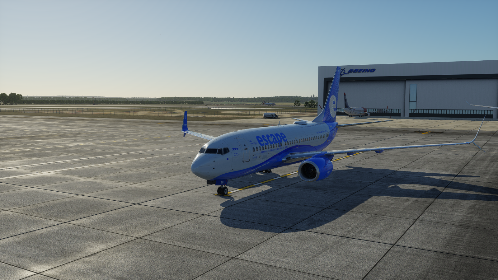Escape Airlines International, Boeing 737-700, Azure livery (Blue) F ...