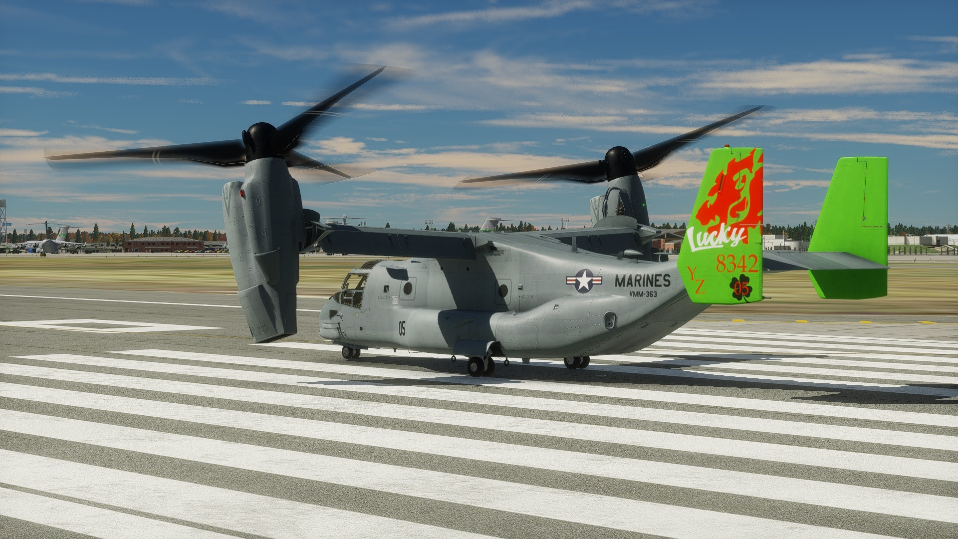 VMM-363 "Red Lions" livery for AOA Simulations XP12 V-22 Osprey - V-22 ...