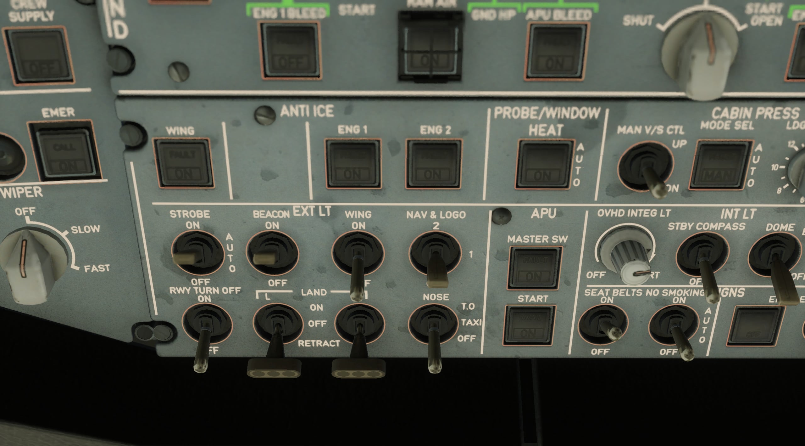 Toliss A319 - old aircraft cockpit textures with wear and tear - XP11 ...