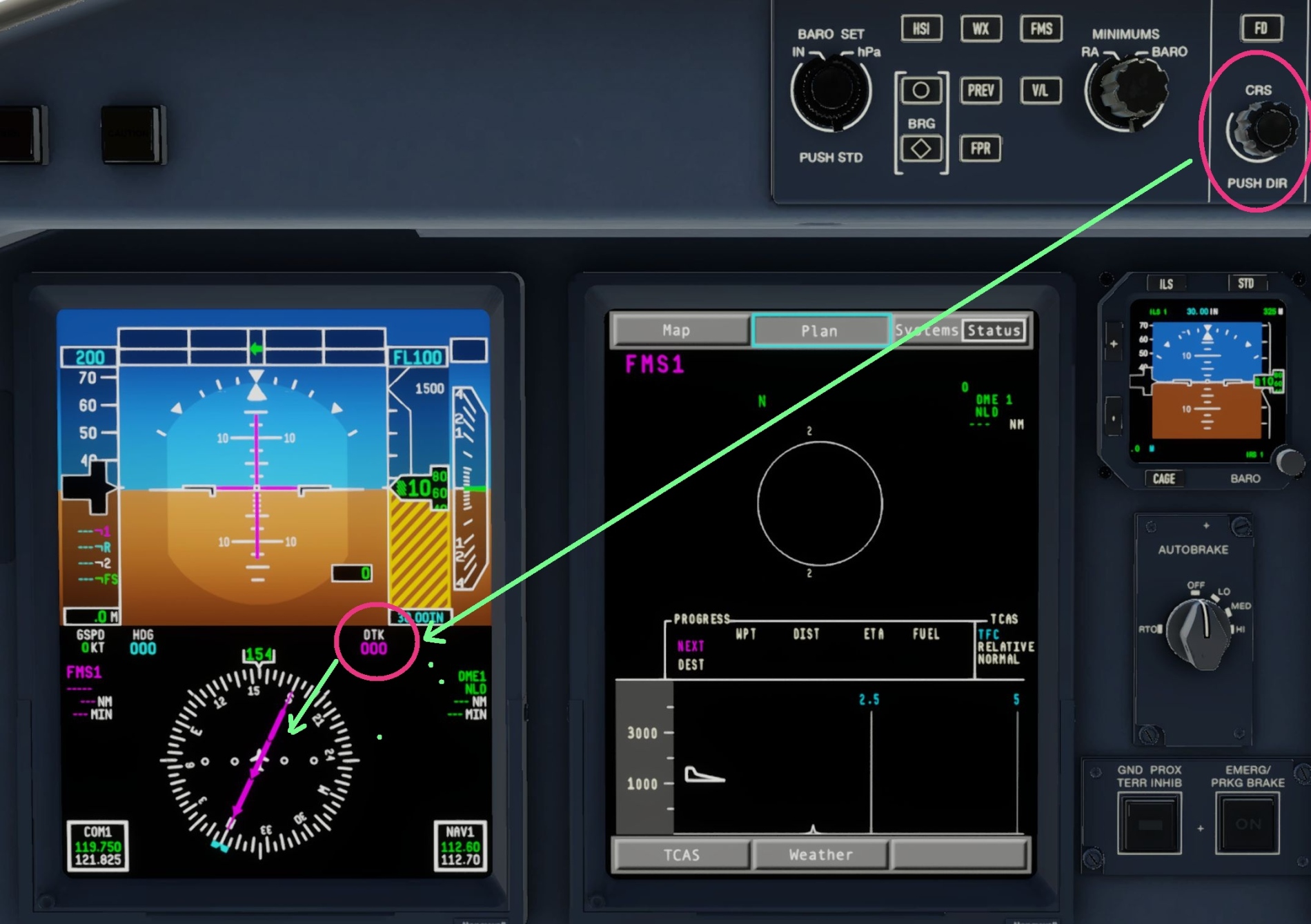 How to Manually set Radio Frequencies and Course (CDI) - FPS Embraer E ...