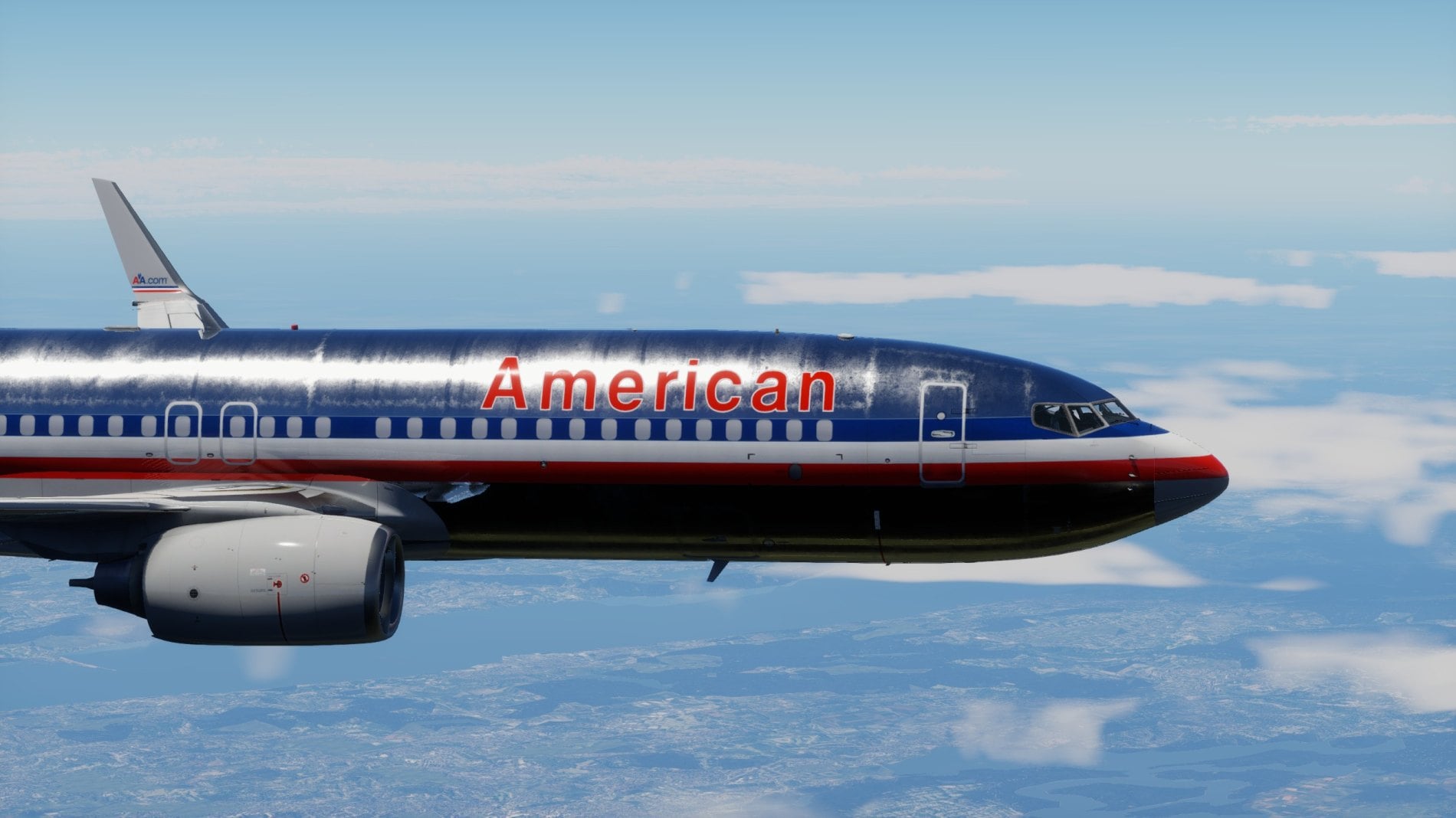 American Airlines Old Colors (Bare Metal) Livery for Zibo 737-800X ...