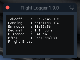 Simple Flight Logger for FlyWithLua - Utilities - X-Plane.Org Forum