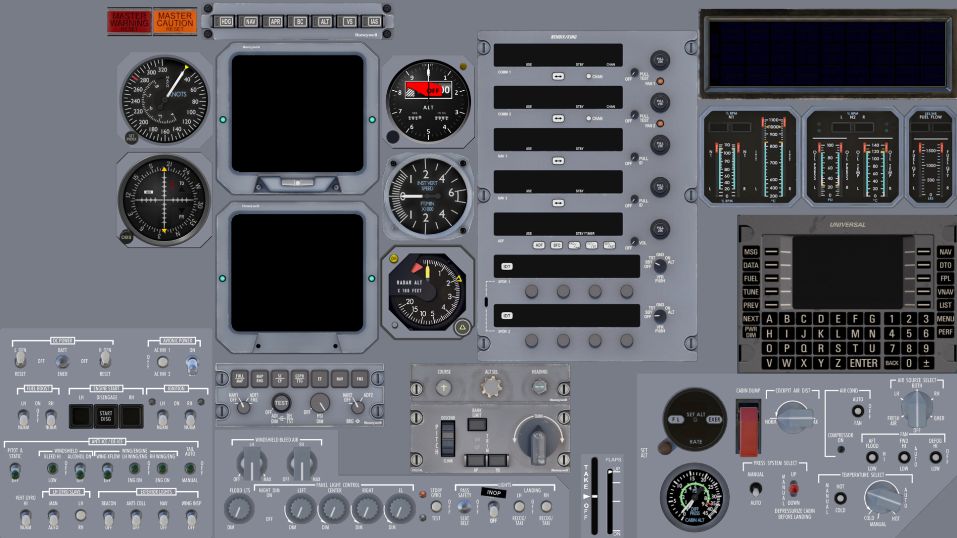 Air Manager instruments and panel TorqueSim Citation 525 - Cockpit ...