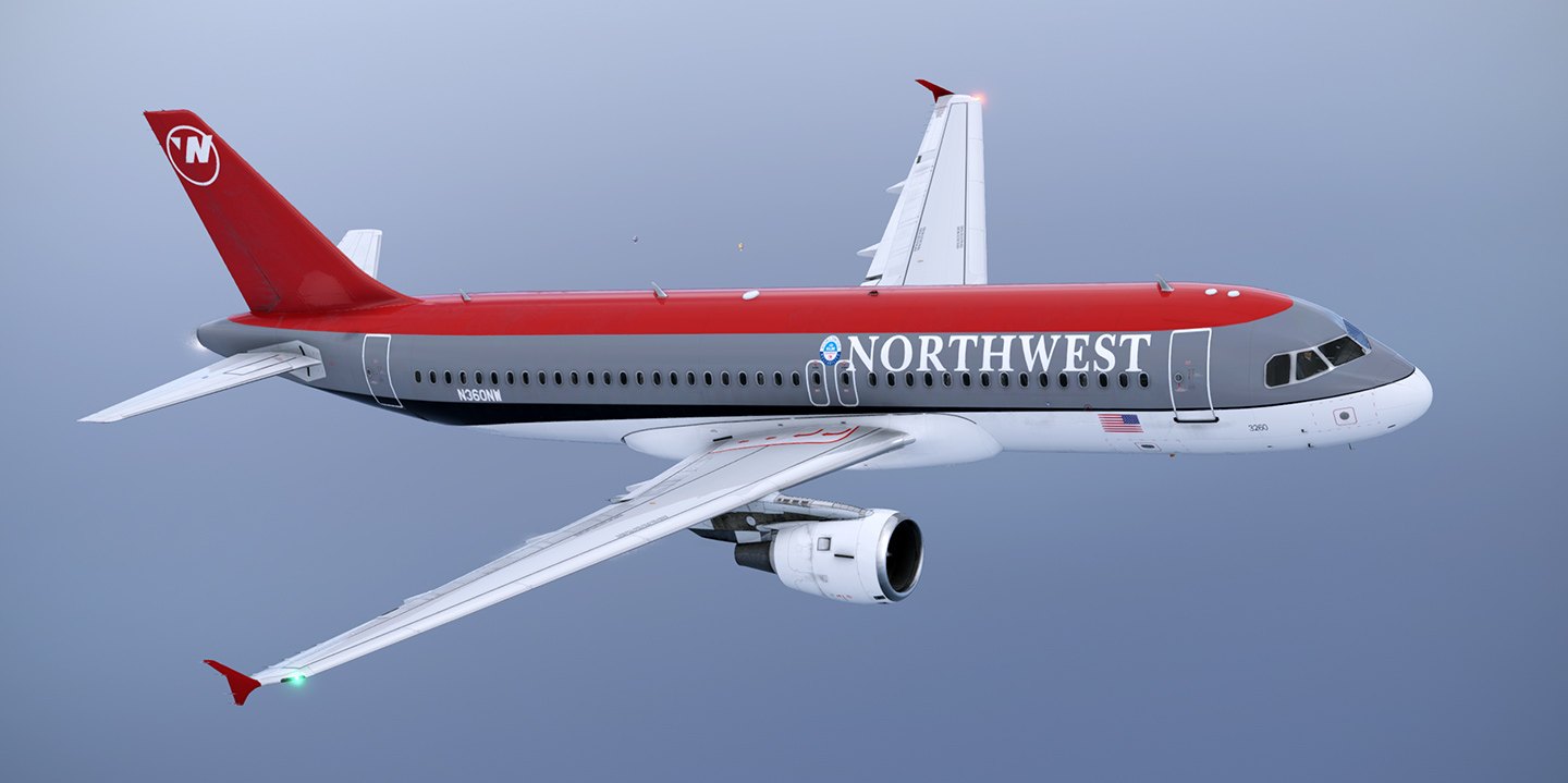 Toliss A320-200 Northwest Airlines (Bowling Shoe livery - N360NW) - UHD ...
