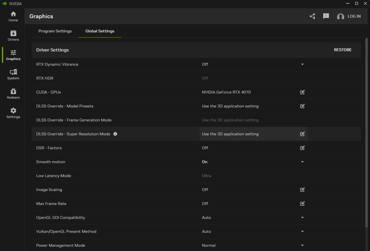 NVIDIA driver update: native smooth motion / DLSS override for RTX40 ...