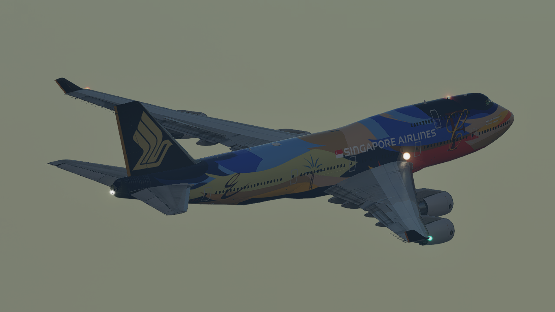Singapore Airlines 747-400 "Tropical" 9V-SPK&SPL Sparky ( With ...