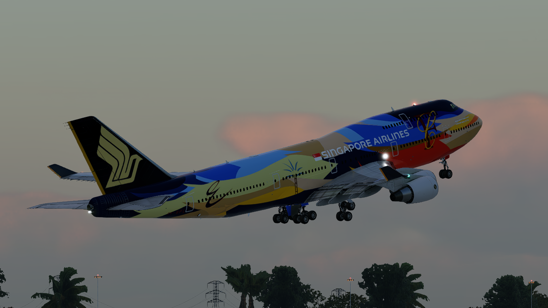 Singapore Airlines 747-400 "Tropical" 9V-SPK&SPL Sparky ( With ...