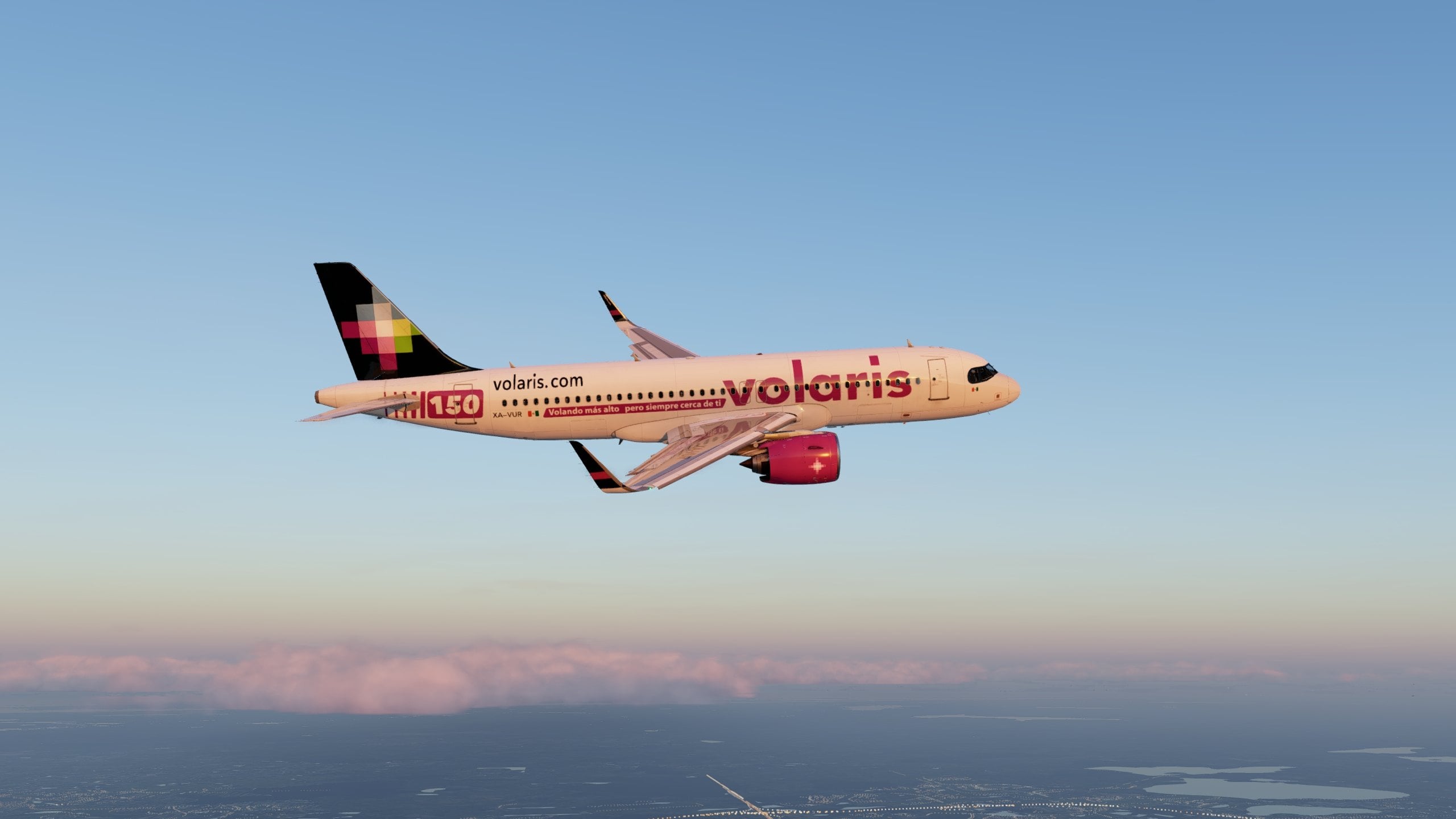 [PWG] Volaris XA-VUR "Plane #150" Livery ToLiss A320 NEO (8K + 4K ...