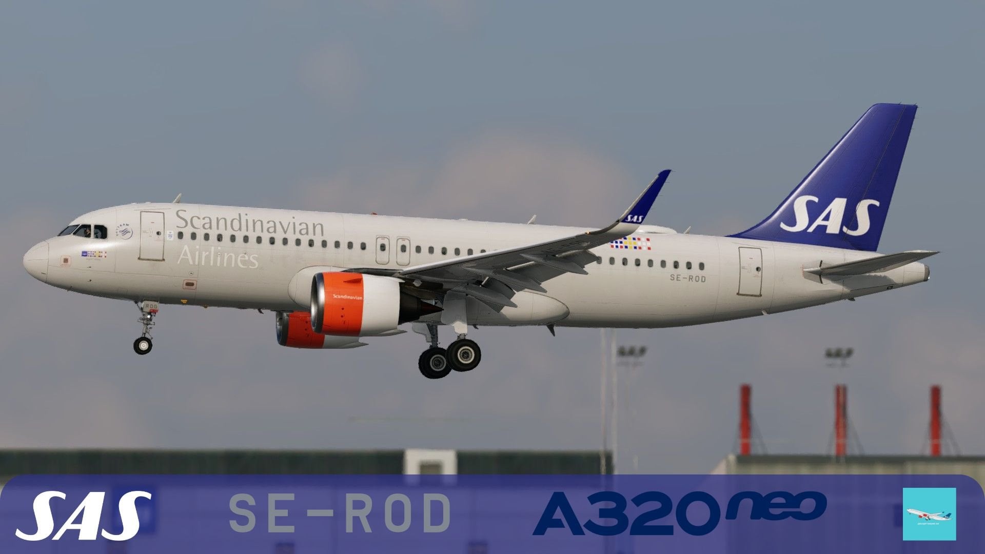 Toliss A320Neo SAS Scandinavian airlines SE-ROD SkyTeam logo - Toliss ...