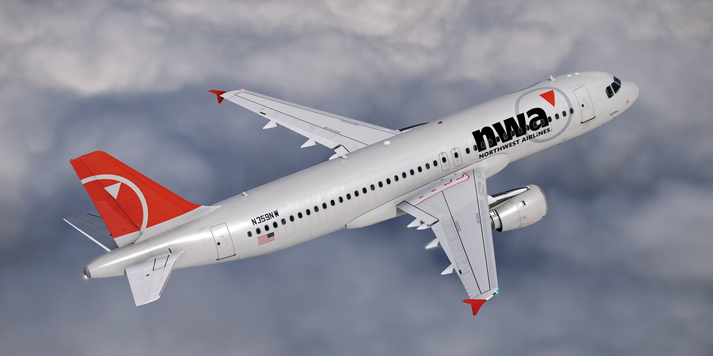 Toliss A320-200 (CEO) Northwest NWA Silver twin pack - UHD 8K & 4K ...