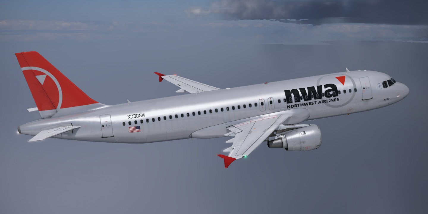 Toliss A320-200 (CEO) Northwest NWA Silver twin pack - UHD 8K & 4K ...