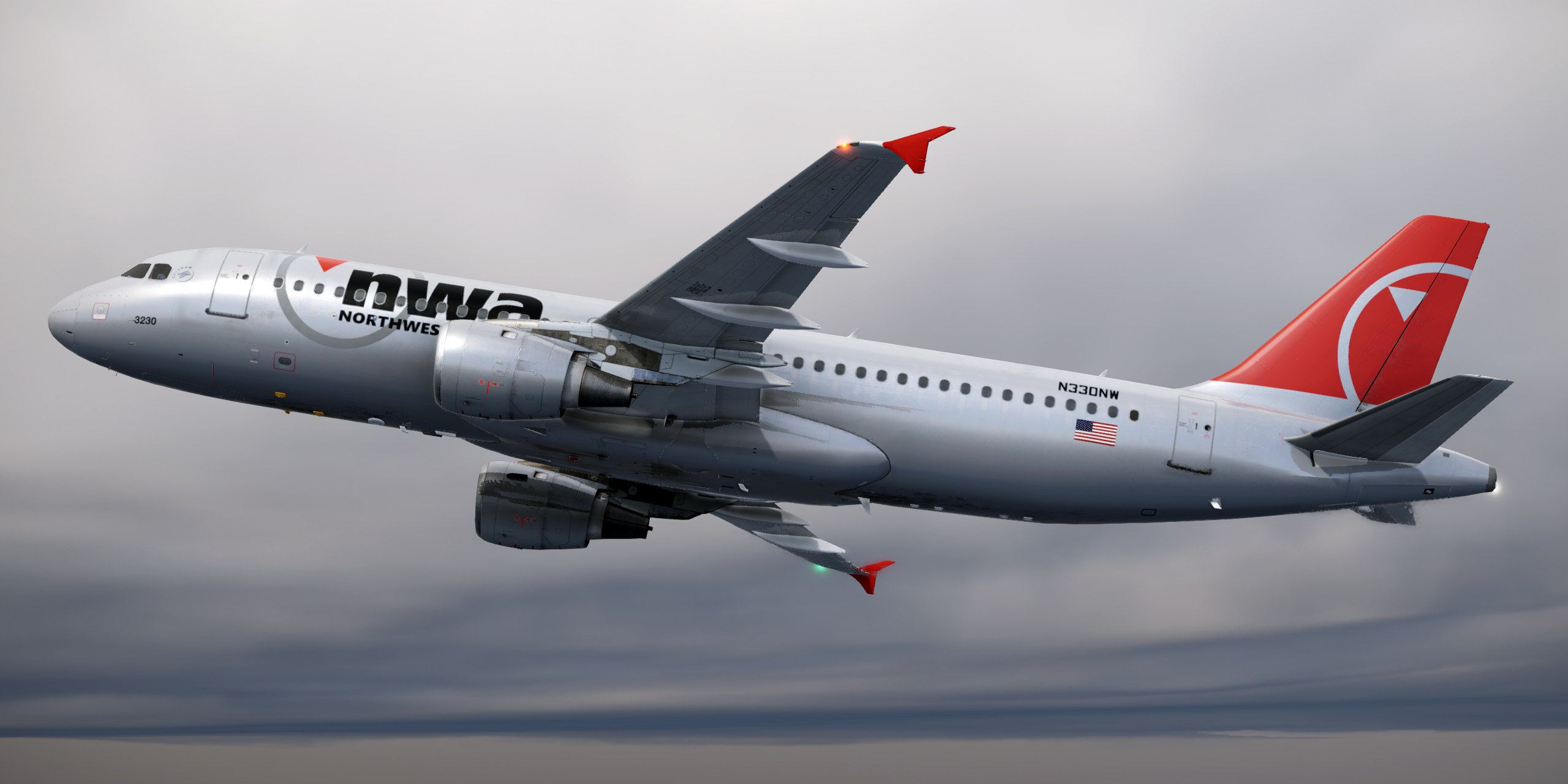 Toliss A320-200 (CEO) Northwest NWA Silver twin pack - UHD 8K & 4K ...