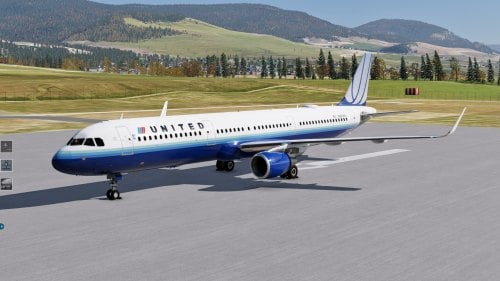 Toliss A321 United Airlines Blue Tulip Livery and Fictional Chicago ...