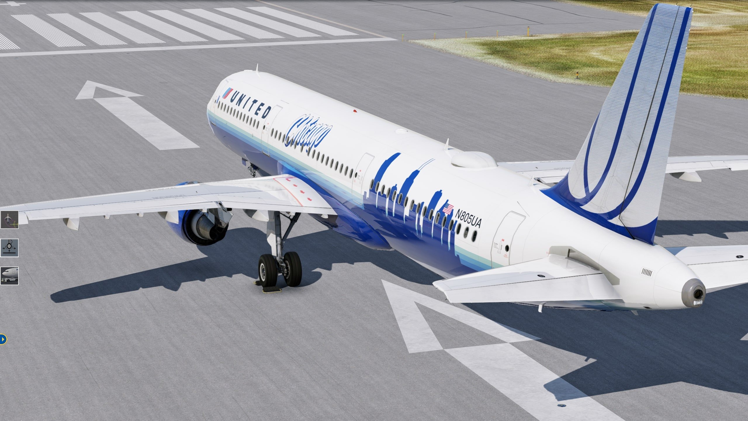 Toliss A321 United Airlines Blue Tulip Livery and Fictional Chicago ...