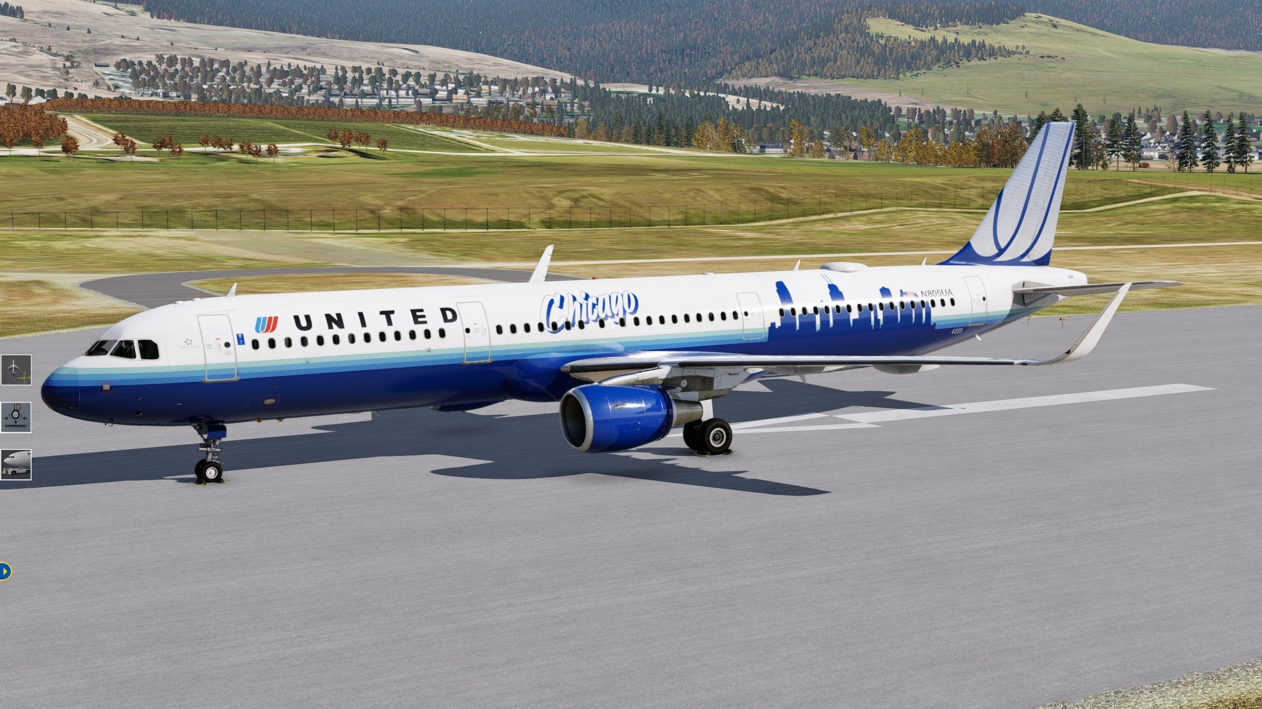 Toliss A321 United Airlines Blue Tulip Livery and Fictional Chicago ...