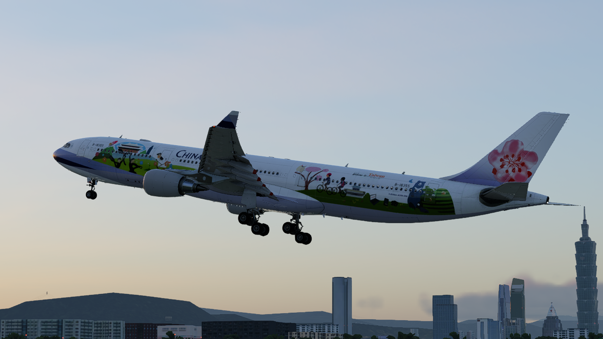 China Airlines B-18355 "Welcome To Taiwan" LR A333 (Carda&Aerogenesis ...