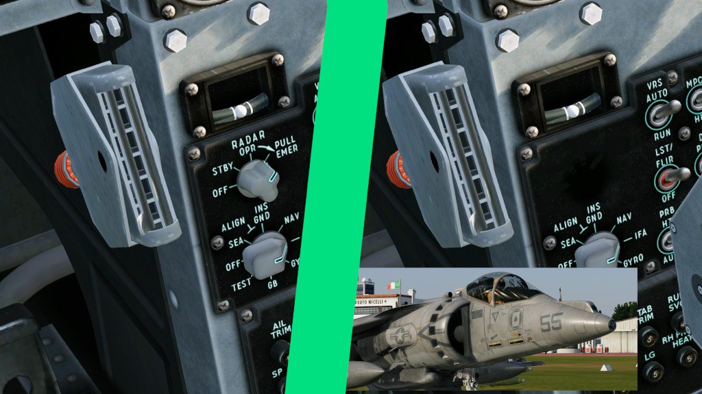 Textures to remove the radar controls from the short noses - Harrier AV ...
