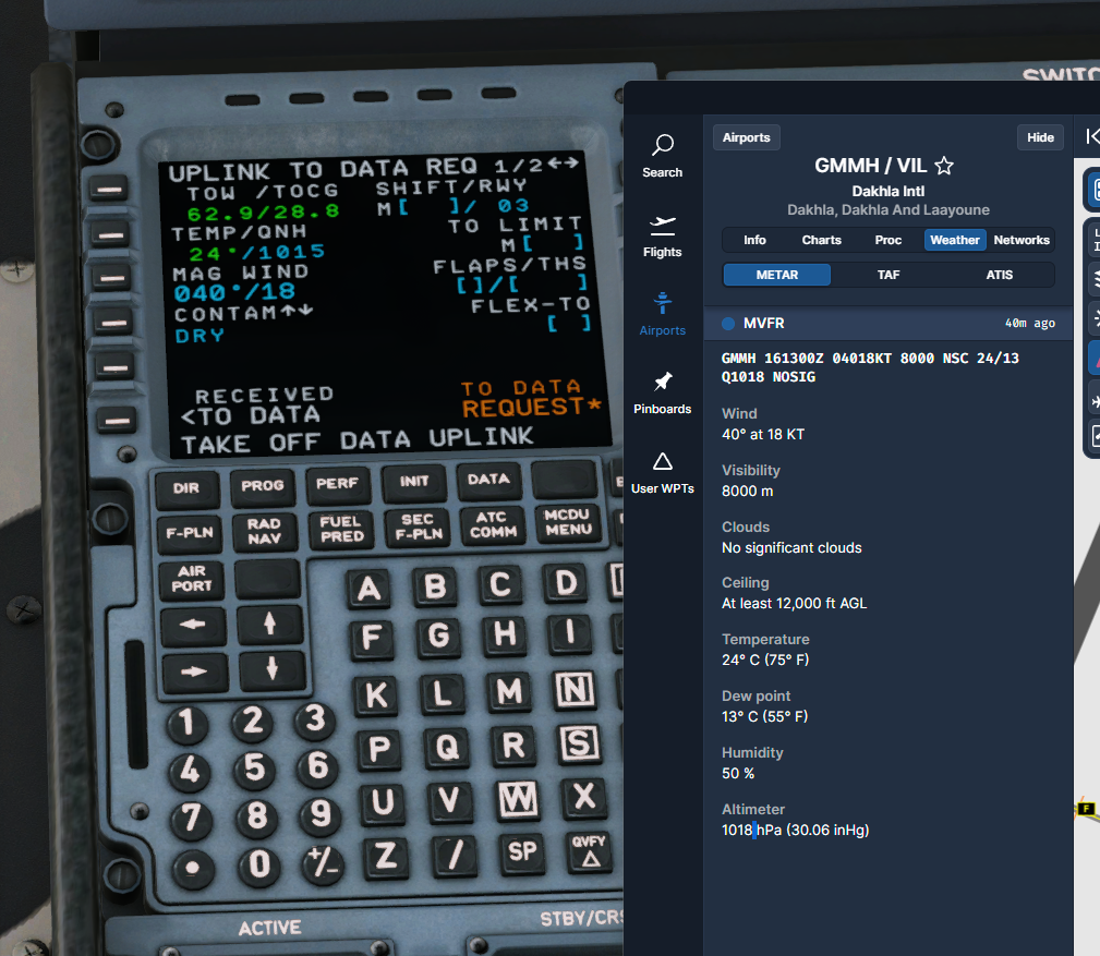 How to enter TEMP/QNH into the MCDU TO CALCULATOR? - Airbus A319 - X ...