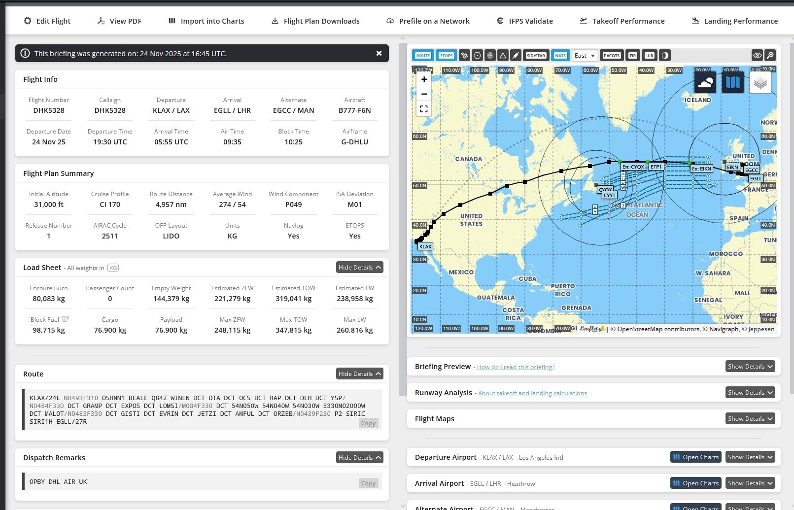 Frustration because of the Simbrief profiles - 777-Freighter - X-Plane ...