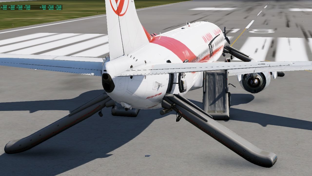 Test of evacuation slide system on Level Up AIR ALGERIE 737-800NG ...