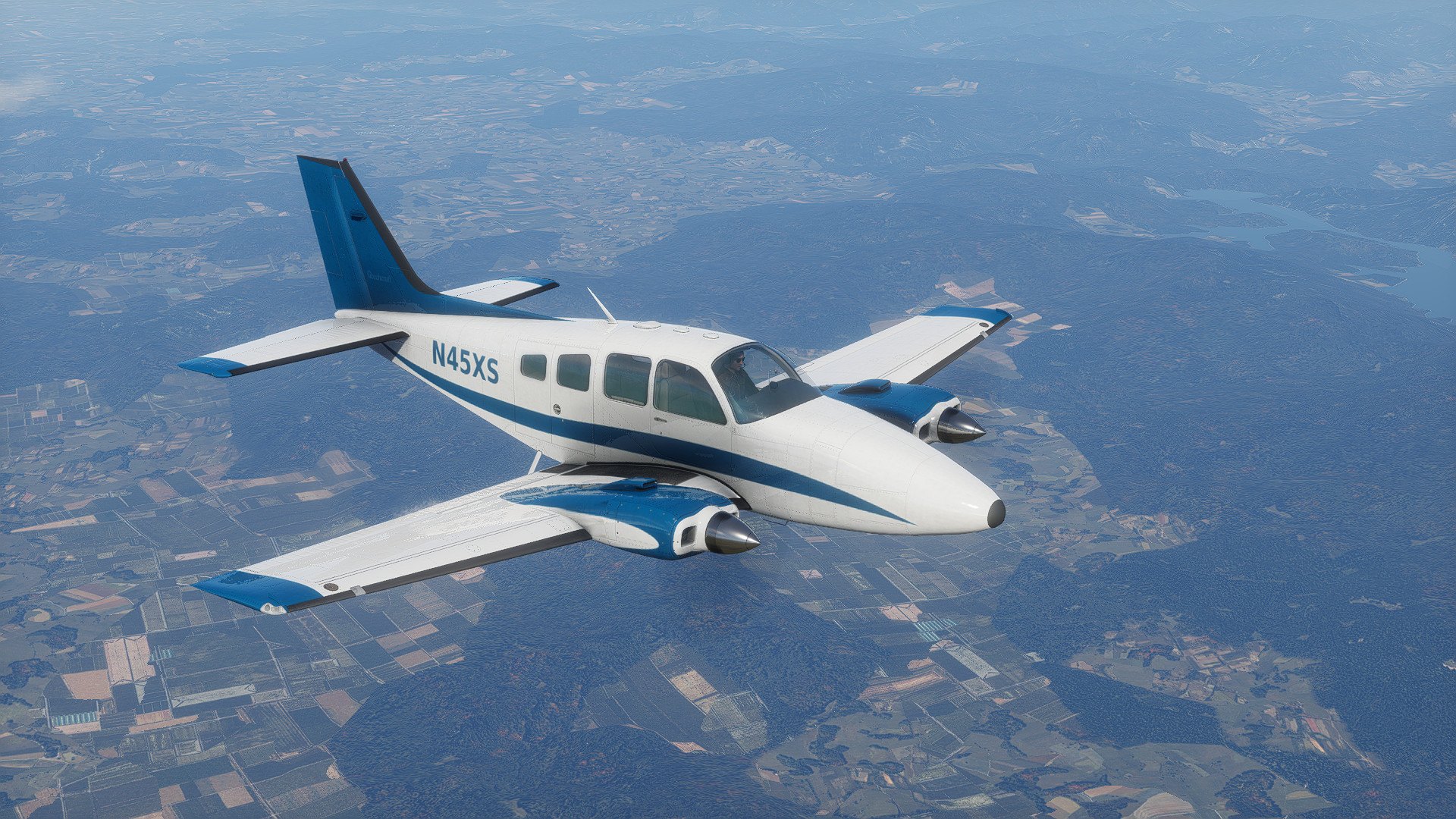 Blue Wave - a fictional paint job for Laminar Research Beechcraft Baron ...