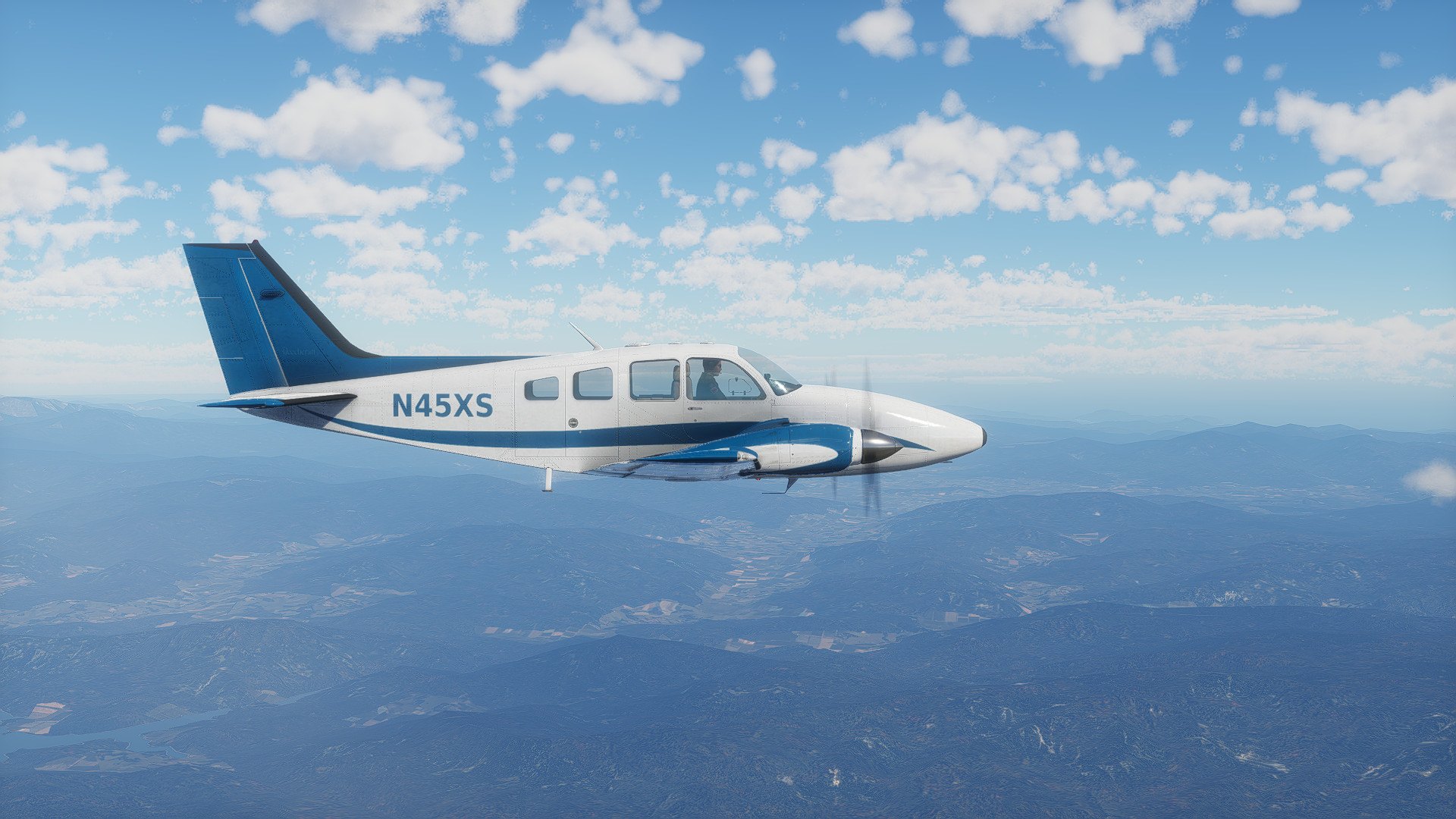 Blue Wave - a fictional paint job for Laminar Research Beechcraft Baron ...