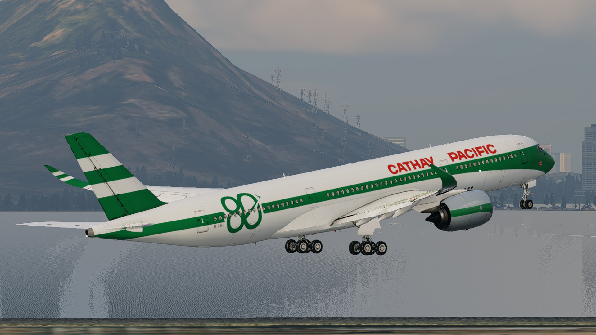 Cathay Pacific A350-900 B-LRJ "80th Anniversary Retro" Flight Factor ...