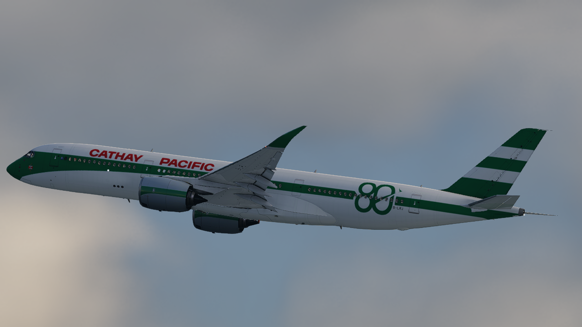 Cathay Pacific A350-900 B-LRJ "80th Anniversary Retro" Flight Factor ...