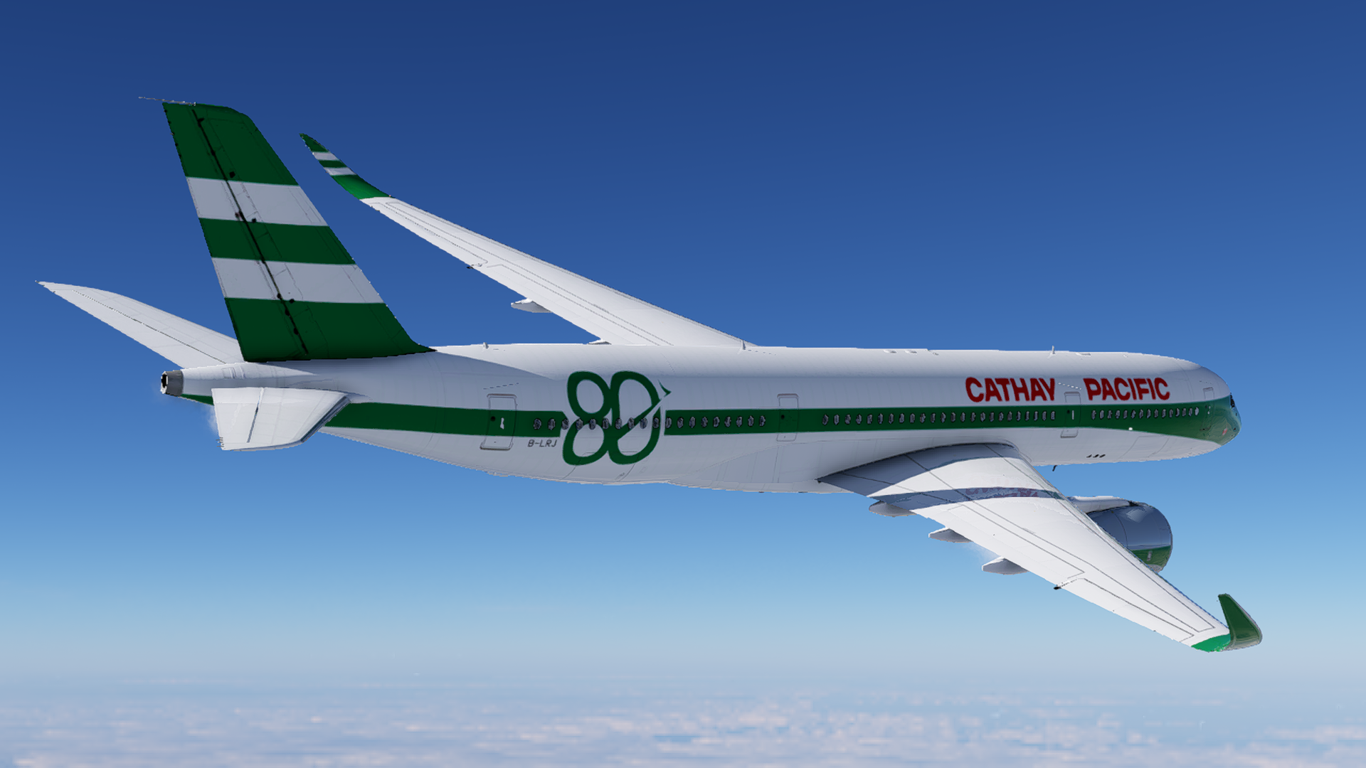 Cathay Pacific A350-900 B-LRJ "80th Anniversary Retro" Flight Factor ...