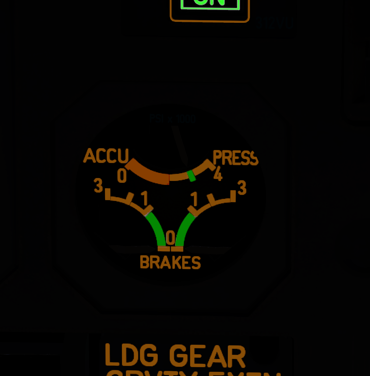 Brake Press indicator: pointers not illuminated at night - Airbus A330 ...