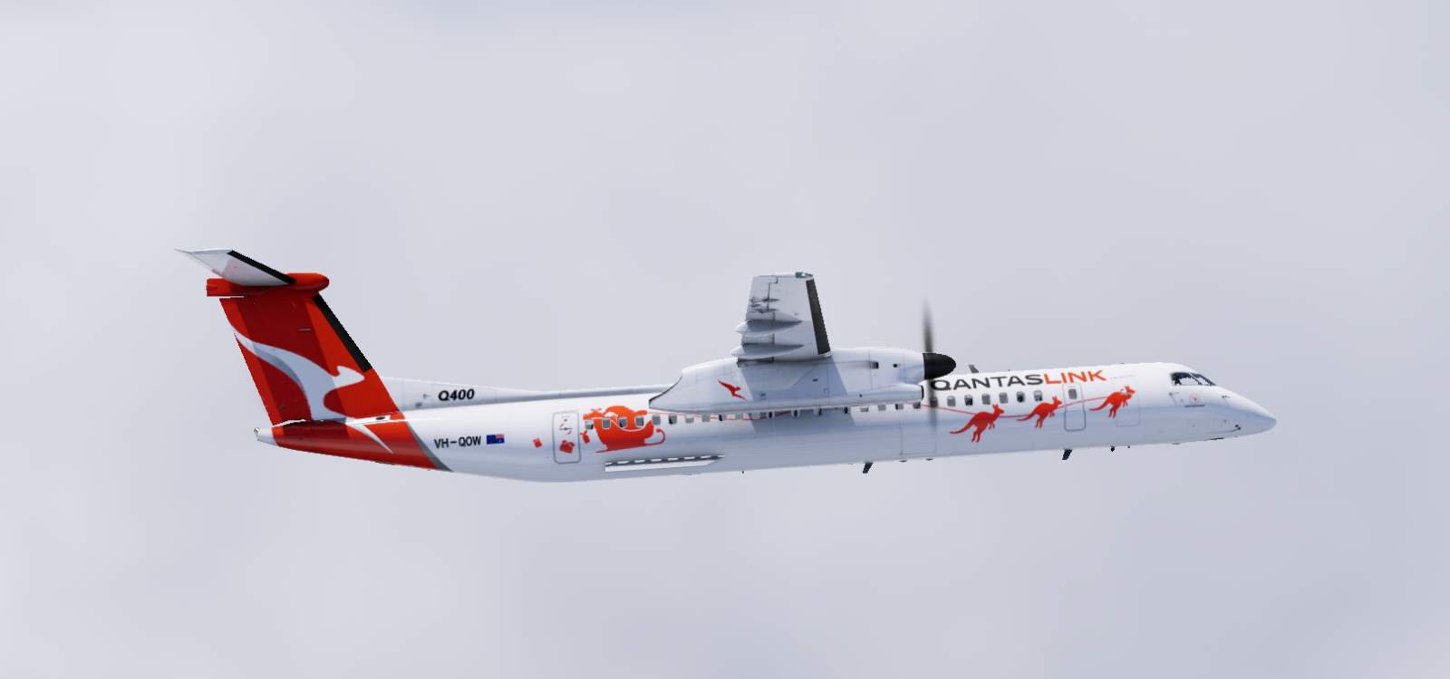 Qantas Link Q400 - VH-QOW - 'DASHER 8' (Christmas 2023) - Q4XP by ...