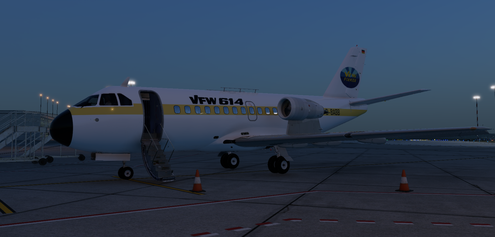 VFW 614 yellow prototype D-BABB for Peter Hager VFW Fokker 614 liverie ...