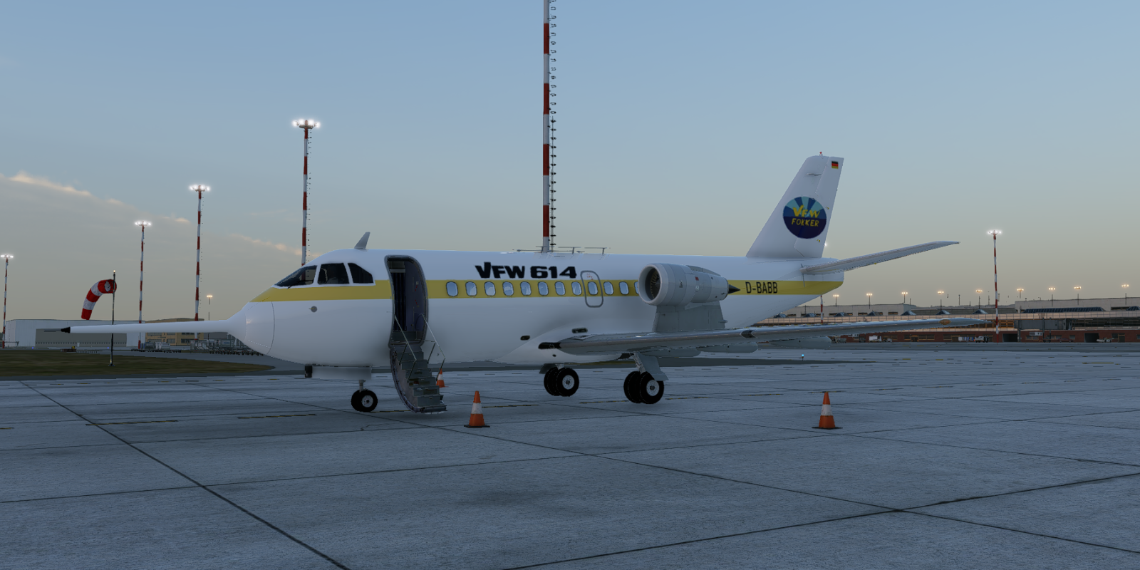 VFW 614 yellow prototype D-BABB for Peter Hager VFW Fokker 614 liverie ...