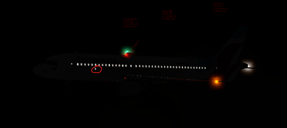 Cabin light shines through wing lights/fuselage - Airbus A320 Neo / Ceo ...