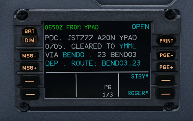 Hoppies PDC appears on DCDU instead of MCDU; add "PDC" for messages ...